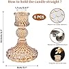 Amazon.com: Showin Glass Candlestick Holders Set of 6, Champagne ...