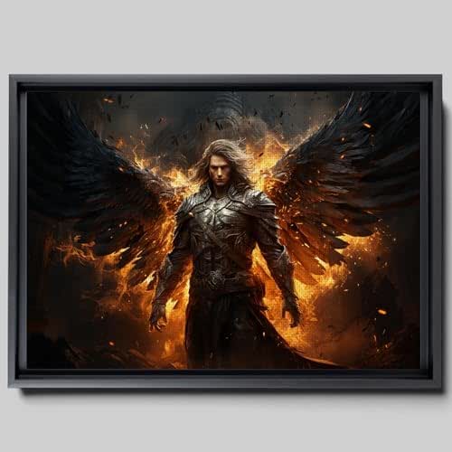 Amazon.com: Archangel Michael Warrior Angel Canvas Wall Art, Ready to Hang, Decor Canvas, Home ...