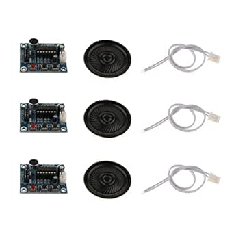 3 PCS ISD 1820 Sound Voice Recording Playback Module With Audio ...