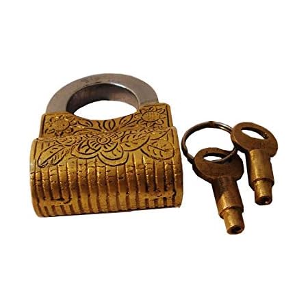 Brass Padlock - Lock with Keys - Working Functional - Brass Made - Type ...