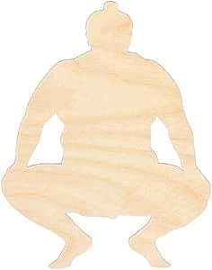 Amazon.com: Sumo Wrestler Wood Craft Unfinished Wooden Cutout Art DIY ...