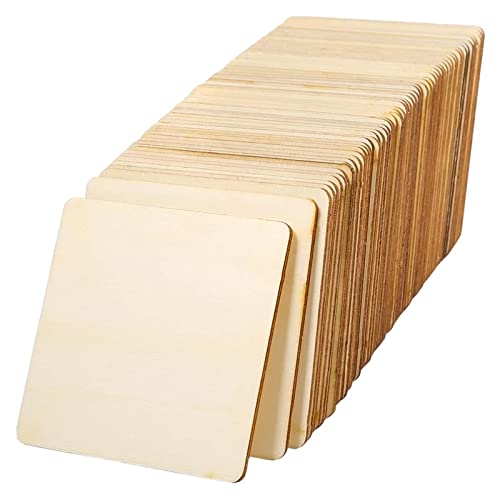 12 pcs Unfinished Wood Blank 4 x 4″ Square Plywood Blank for Laser ...