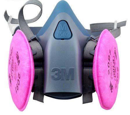 3M Unisex NIOSH 7502 Half Facepiece Reusable Respirator with 2091 P100 ...
