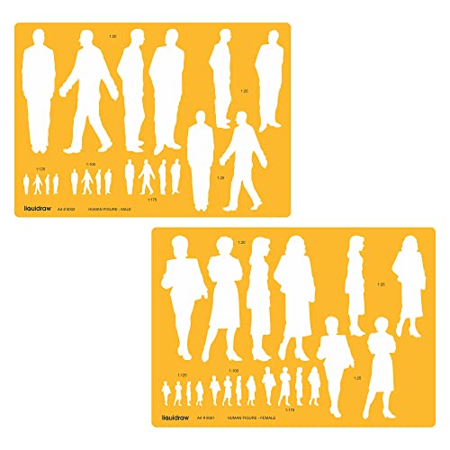 Liquidraw Human Figure Drawing Template Stencil Male & Female Figures ...