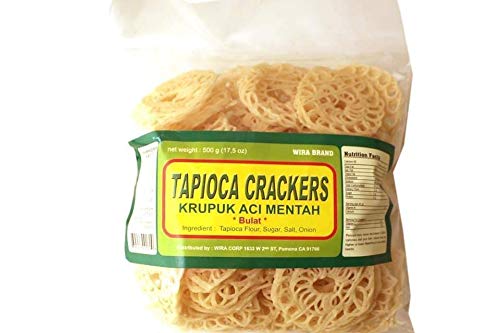 Amazon.com: Wira Brand Tapioca Cracker Kerupuk Aci Mentah (Bulat) - 17 ...