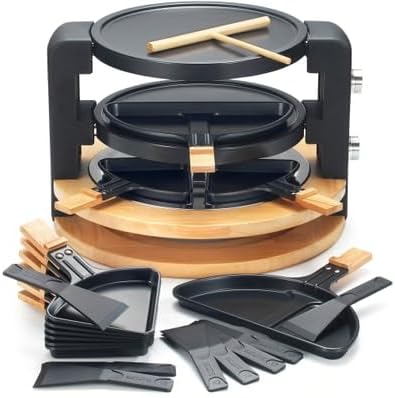KCWOOD.8.SUPER Raclette Maker for 8/10 People 1500 W + Grill + Crepe ...