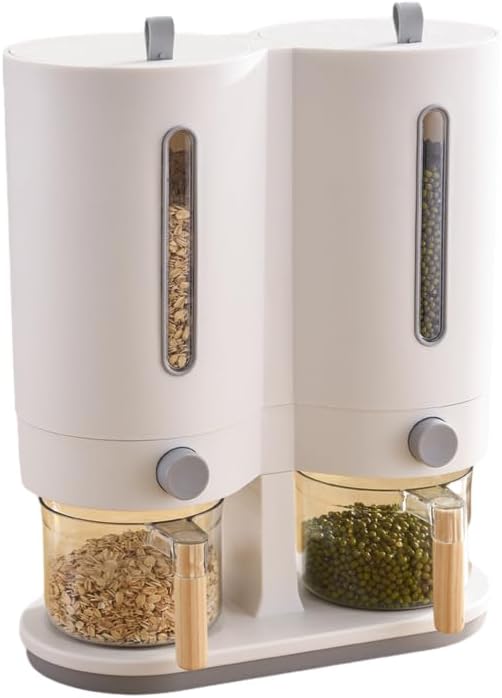 Amazon.com: GOVNPJ 11 Lbs Airtight Dry Food Dispenser - Double-Barrel ...