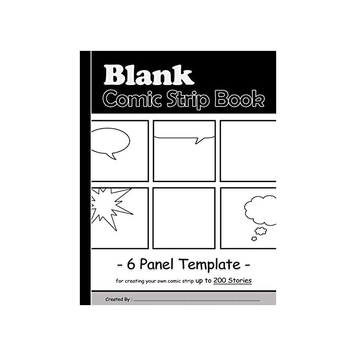 Buy Blank Comic Strip Book: 6 panel layout blank comic strip book for ...