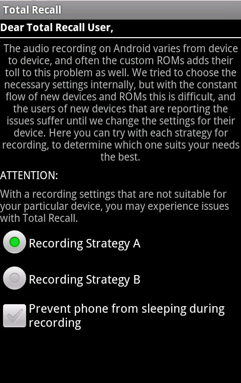 Total Recall Call Recorder Demo - App on Amazon Appstore