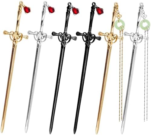 Amazon.com : 6Pcs Ancient Style Sword Hair Sticks Chinese Style Hair ...