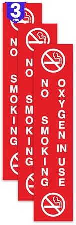 Amazon.com: 3 x No Smoking Oxygen in Use Sign | 9 x 2 Inch Self ...