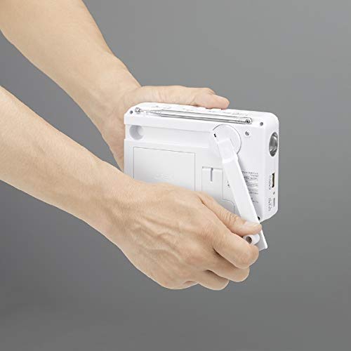 Amazon.co.jp: ヤザワ 3.2インチ手回し充電ワンセグテレビ(ホワイト