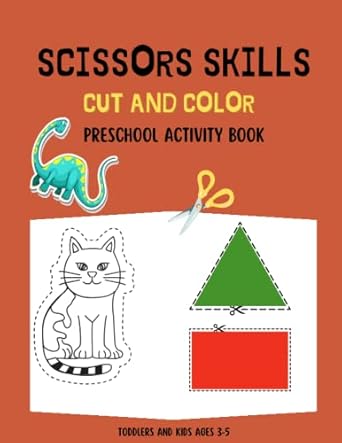 Scissors Skills Cut And Color Preschool Activity Book Toddlers And Kids ...