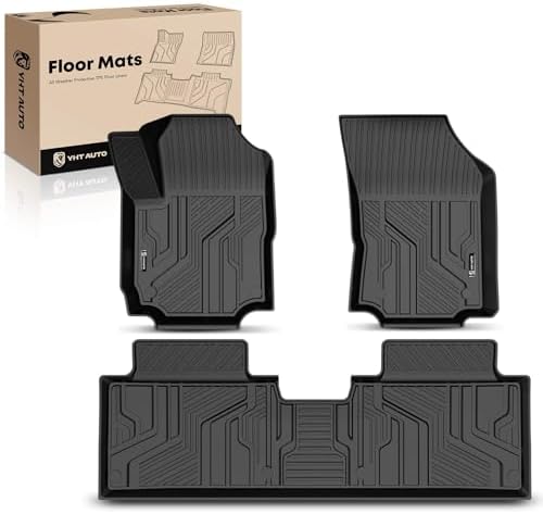 YHTAUTO Floor Mats Compatible with 2018-2024 Chevy Equinox 1st & 2nd Seat, All Weather TPE Car ...