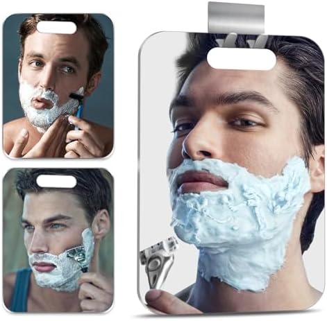 Deluxe Large Shower Mirror Fogless Shaving Mirror (11 inX7.8 in) Anit ...