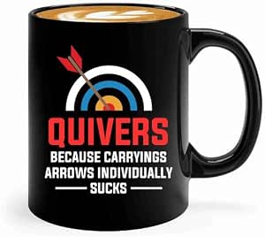 Amazon.com: Luxe Gifting Archery Coffee Mug 11oz Black -Quivers because ...