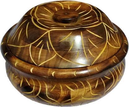 Buy DWH Deluxe Wood Handicrafts Hand Carved Chapati/Puri Box/Paratha ...
