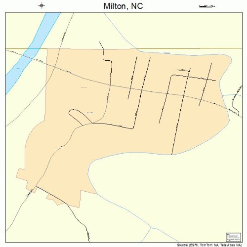 Amazon.com: Large Street & Road Map of Milton, North Carolina NC ...