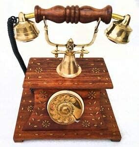 Brass and Wooden Decorative showpiece Telephone, : Amazon.in: Electronics