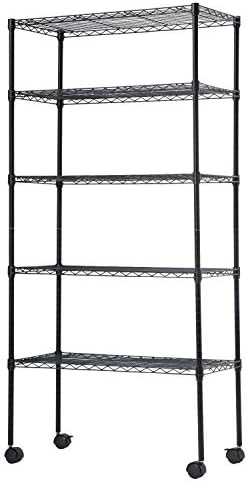 Amazon.com: BestOffice | 5-Tier Wire Storage Shelves with Wheels ...