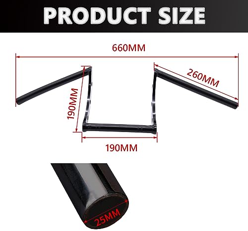 Snapklik.com : Motorcycle Handlebar Z Bars 25mm 1 Handlebars For Drag ...