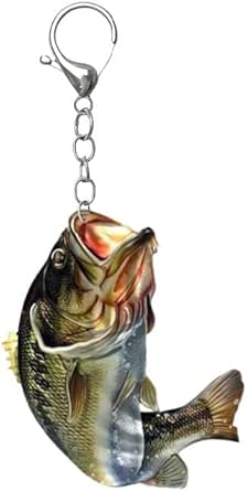 Amazon.com: KIFEDSLJ Fishing Keychain Funny Creative Cool Fishing Key ...