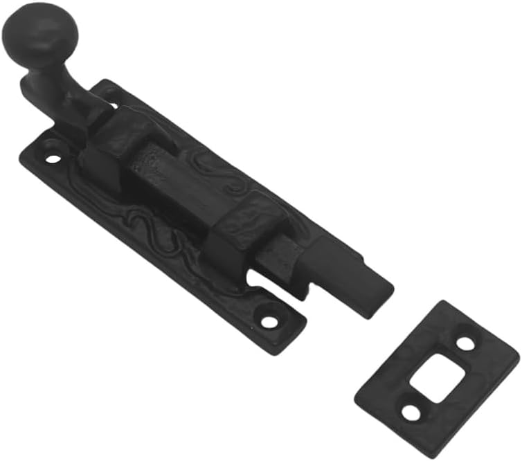Vibe Door Bolt Necked 75mm on Black Antique, Surface Mounted Door Bolt ...
