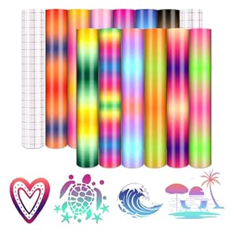 Tintnut Pale Gradient Color Permanent Adhesive Vinyl - 12 Sheets 12"x10 ...