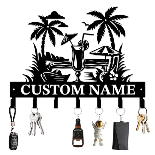 Amazon.com: Personalized Custom Name Cocktail Bar Wall Keys Hooks,Metal ...