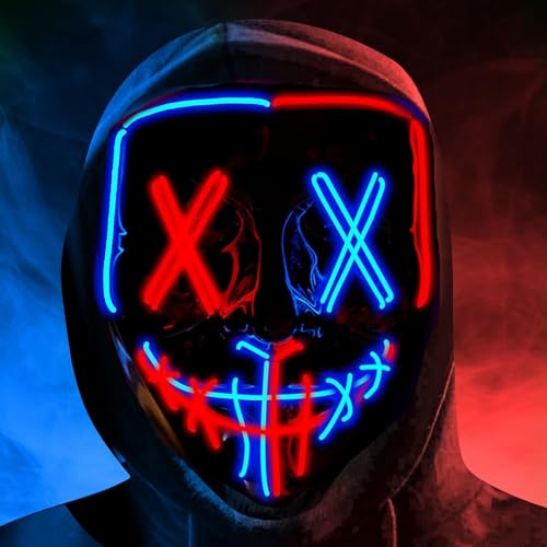REPARO Unisex Halloween Masks, Led Purge Masks scary light Up Masks ...