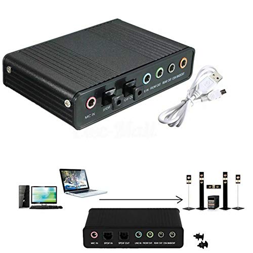 BIG BOOM® External USB 5.1 3D Audio Sound Card Virtual 7.1 Channel ...