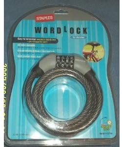 Amazon.com : WORD LOCK for Bikes / Bicycles, Vynal Coated Steel Cable ...