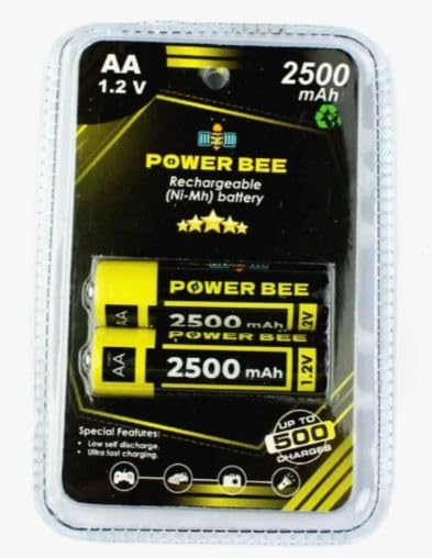 2A Digital Solutions 1.2V 2500mAh Power Bee Rechargeable AA Battery for ...