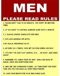 P2219 MEN PLEASE READ RULES FUNNY POSTER PRINT : Amazon.co.uk: Home ...