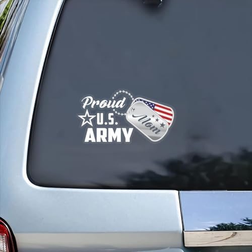 Amazon.com - Proud US Army Mom Car Decal with Silver Military Stickers ...