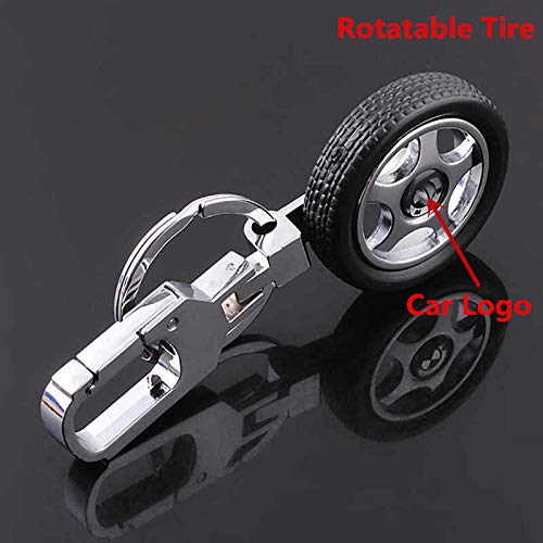 BAMBBLE® Spinning Tyre Rotary Wheel Locking Metal Premium Keychain for ...