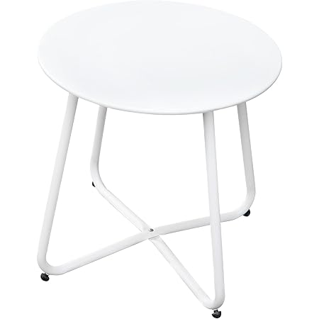 Amazon.com: HollyHOME Small Round Patio Metal Side Snack Table, Accent ...