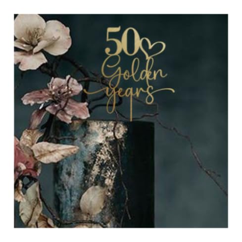 Wooden 50th Golden Years Cake Topper Golden Anniversary Birthday Custom ...