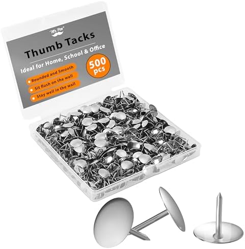 Amazon.com: Mr. Pen- Thumb Tack, 500 Pack, Silver, Flat Push Pins Bulk ...