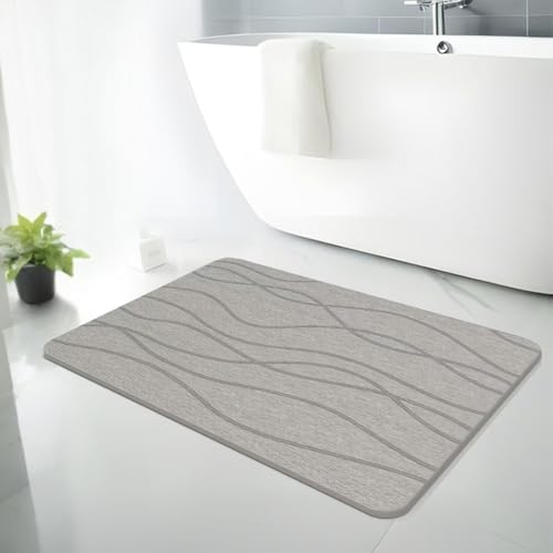 Amazon.com: Accevo Stone Bath Mat, Diatomaceous Earth Bath Mat Non-Slip ...