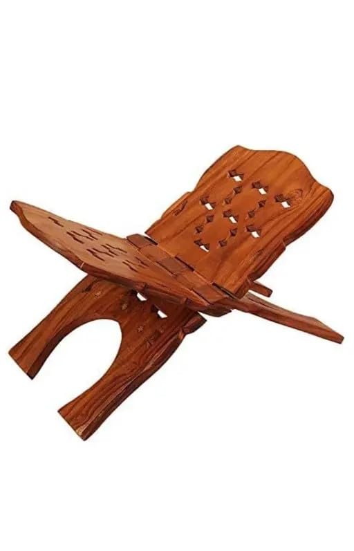 Rehal Wooden Holy Book Stand Rehal for Pooja Reading Geeta Ramayan Guru ...