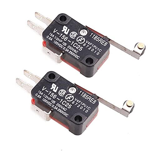 Longdex 6-Pack Micro Limit Switch Snap Action Long Roller Lever Arm ...