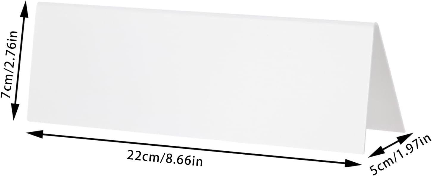 DYNAMI 30 Pack Reusable Name Tent Cards,Acrylic Porcelain Whiteboard ...