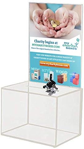 Amazon.com : Wood Donation collection Charity Box Suggestion Ballot Box ...