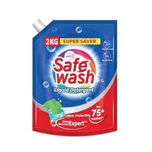 Safewash Gentle Premium Liquid Detergent 2kg Pouch with Active Fabric ...