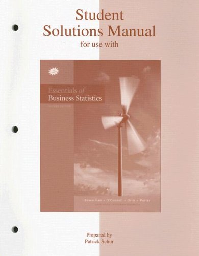 Student Solutions Manual to accompany Essentials of Business Statistics ...