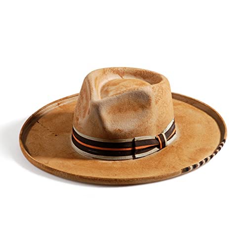 Vintage Wide Brim Fedora Hats for Mens Women 100% Wool Felt Panama ...