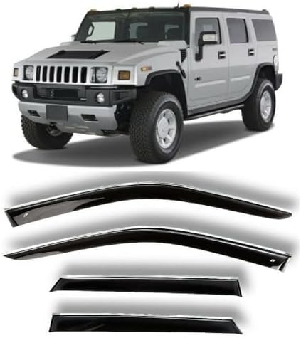 Amazon.com: Chrome Window Deflector Set of 4-Pieces - Car Trim Side ...