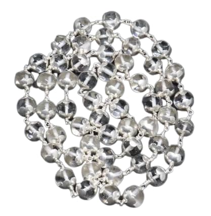 QUARA Gems Natural Sphatik Mala Original Certified Chain 108 Beads Japa ...