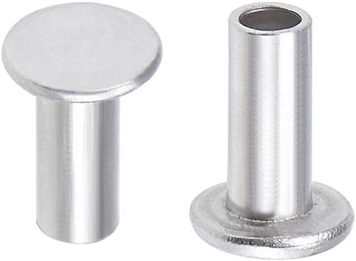 Amazon.com: uxcell 100 Pcs 3mm x 7mm Aluminum Flat Head Semi-Tubular ...